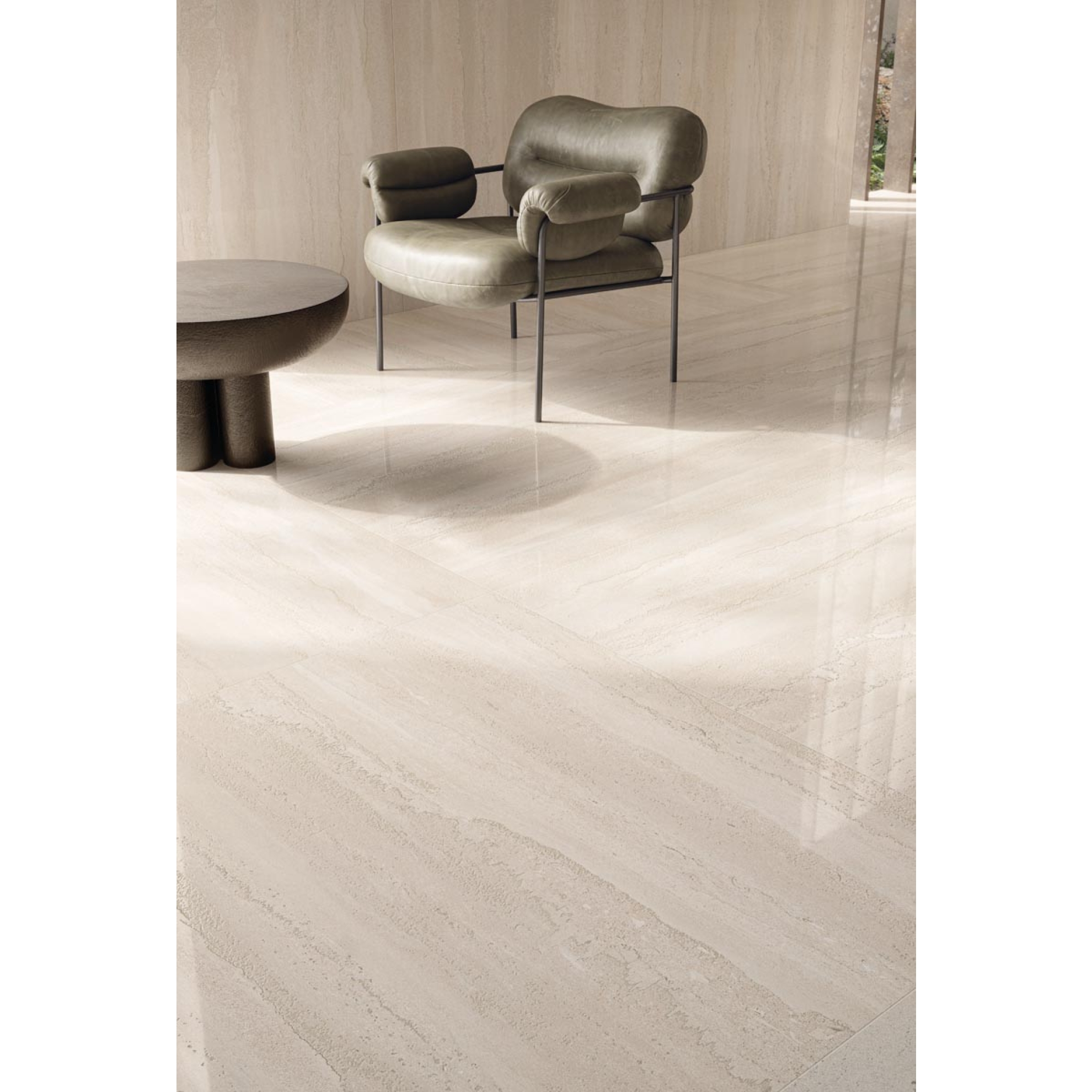 Flaviker Double Linear Beige Boden- und Wandfliese Natural cm