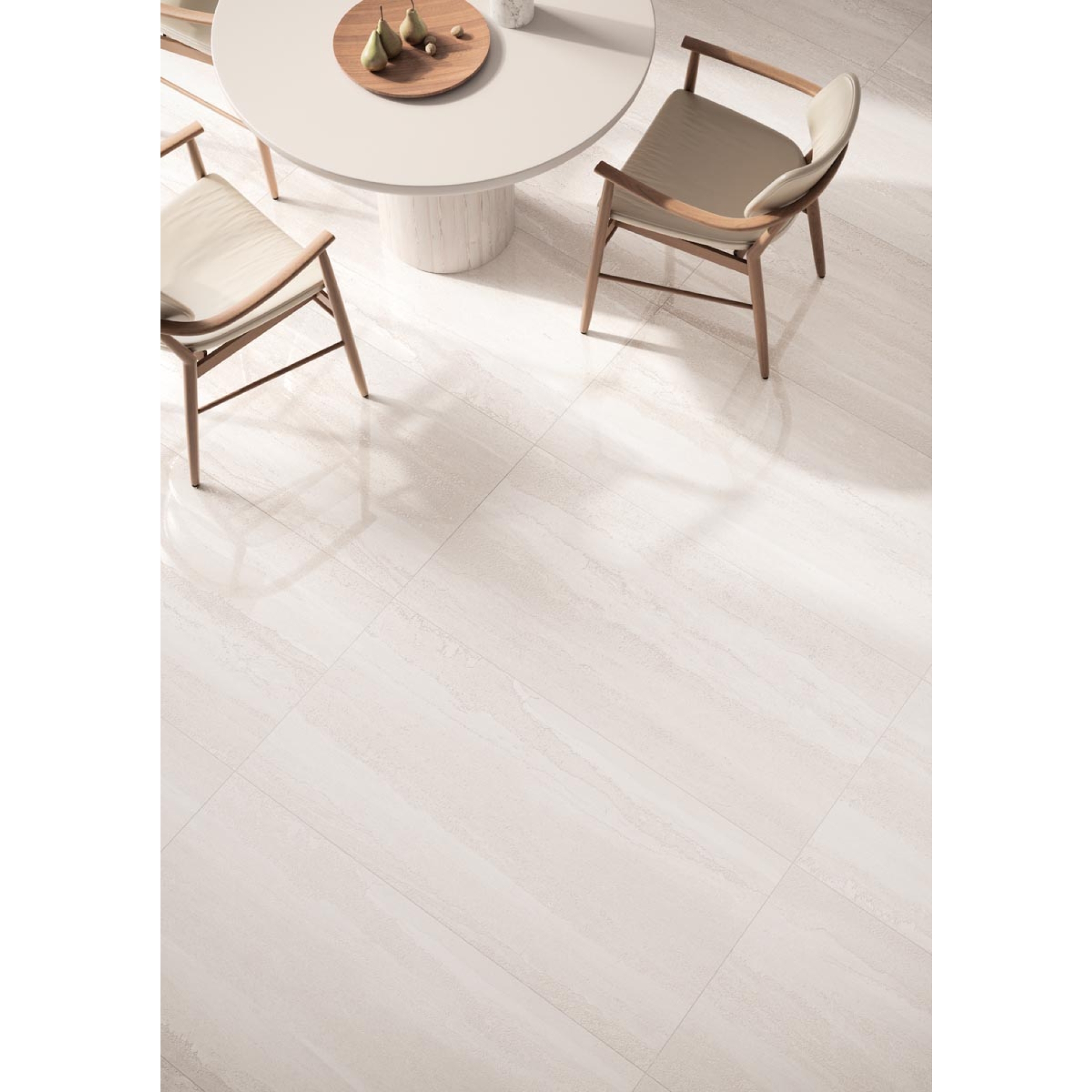 Flaviker Double Linear White Boden- und Wandfliese Natural 80x80
