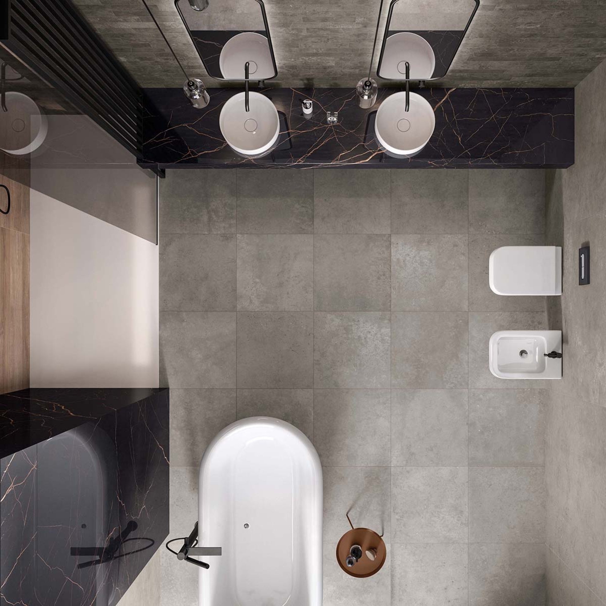 Flaviker Hyper Grey matt 120x120 cm 0002449