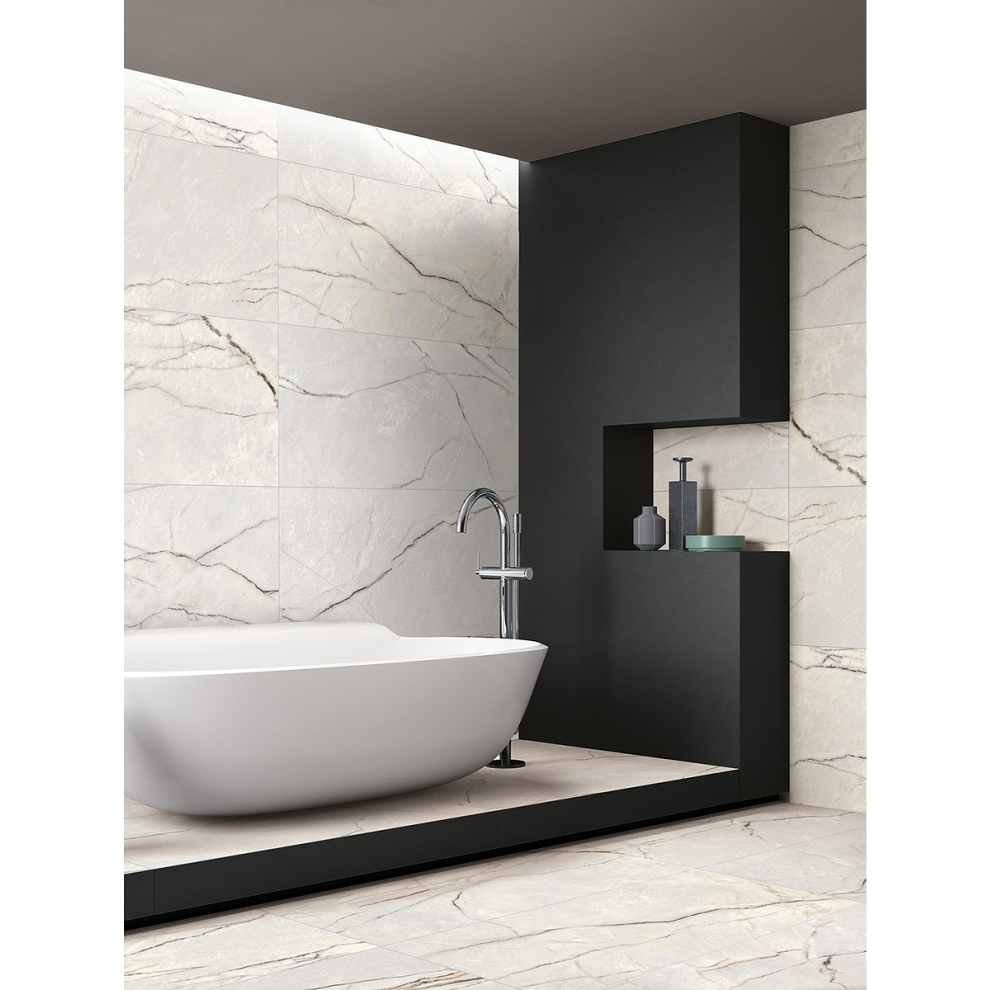 Flaviker Supreme Treasure Boden- und Wandfliese Greylac Platinum